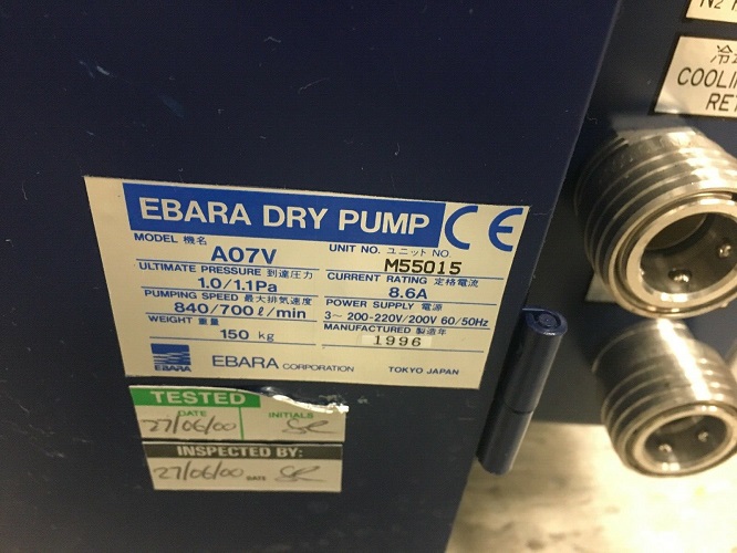 Ebara A07V Dry Pump with Controller | SemiStar